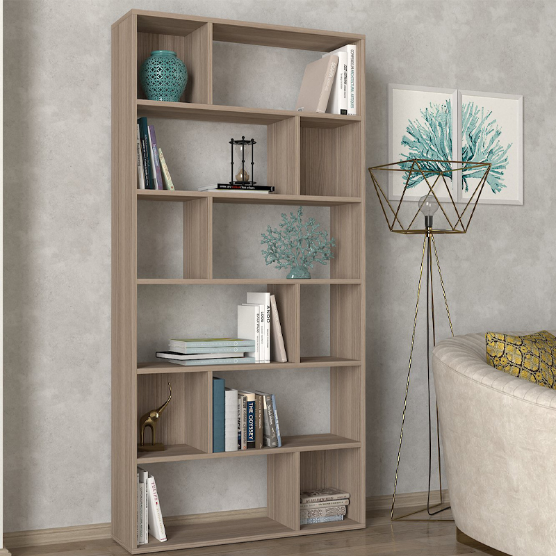 ΒΙΒΛΙΟΘΗΚΗ-ΡΑΦΙΕΡΑ Spear GREY OAK 90*26*184 - liveyourhome.gr