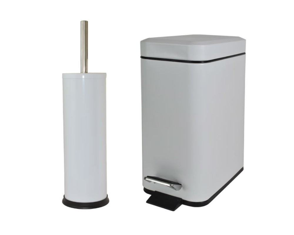 Κάδος πεντάλ 5 lt & πιγκάλ Estia Slim White 02-5559S2T